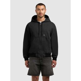 Anorak Khujo "RHIIS", Herren, Gr. L, schwarz, Canvas, 100% Baumwolle, regular fit h&uuml;ftlang, eingesetzt Rippstrickb&uuml;ndchen, Jacken