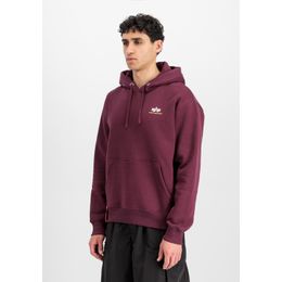Hoodie Alpha Industries "Basic Hoodie SL", Herren, Gr. L, rot (schwarz cherry), Obermaterial: 80% Baumwolle, 20% Polyester, regular fit, Sweatshirts Hoodie