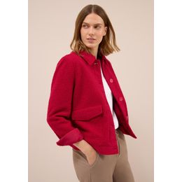 Cecil Damen Fellimitatjacke, rot, Gr. XXL, unifarben, Stoff, Obermaterial: 100% Polyester. Futter: 100% Polyester, Jacken, mit Knopfleiste