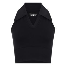 Plein Sport Damen Poloshirt "Ps", schwarz, Gr. S, Obermaterial: 87% Nylon, 13% Elasthan, Shirts