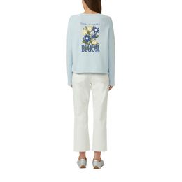 s.Oliver Damen Sweatersky blau, Gr. 36, unifarben, Sweatware, Obermaterial: 98% Baumwolle, 2% Elasthan, Sweatshirts, mit Bindeband am Saum