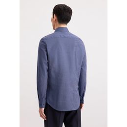 Seidensticker Herren Businesshemd "Schwarze Rose", blau, Gr. 39, bedruckt, 100% Baumwolle, Hemden, X-Slim 1/1 Kentkragen Druck