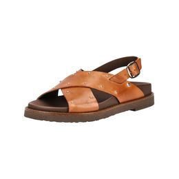 Riemchensandale Pikolinos "Pikolinos Sandalen Leder", Damen, Gr. 38, brandy, Leder, Schuhe Riemchensandale