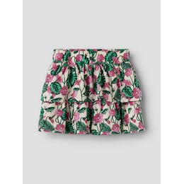 name it M&auml;dchen Volantrock "NKFVINAYA SKIRT FFF NOOS", bunt, Gr. 152, bedruckt, Web, Obermaterial: 98% Polyester, 2% Elasthan, R&ouml;cke, Kunstfaser,
