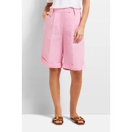 Bugatti Damen Stoffhose, pink, Gr. 36, 50% Leinen, 50% Viskose, Hosen, mit Bundfalte