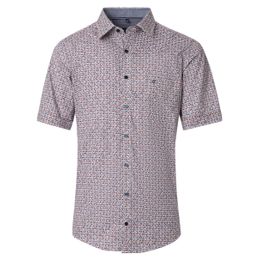 Kurzarmhemd Casamoda "Casamoda Freizeithemd Kurzarm Print", Herren, Gr. L, Normalgr&ouml;&szlig;en, blau, 100% Baumwolle, bedruckt, l&auml;ssig geschnitten, Hemden