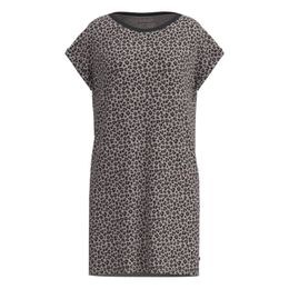 Tom Tailor Damen Nachthemd, Gr. 38braun, mittel, allover, Single Jersey, Obermaterial: 95% Viskose, 5% Elasthan, Kleider, atmungsaktiv, Viskosemix