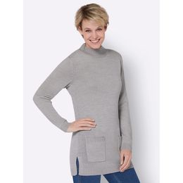 Classic Basics Damen Longpullover "Longpullover", grau, Gr. 46, unifarben, 100% Polyacryl, Pullover