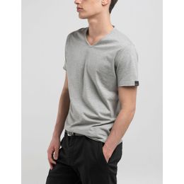 Replay Herren V-Shirt, grau, Gr. XS, Jersey, Obermaterial: 100% Baumwolle, Shirts