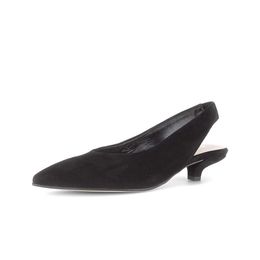 Slingpumps Gabor "Slingpumps", Damen, Gr. 38,5, schwarz, Schuhe Slingpumps