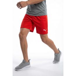 Puma Kinder Trainingsshorts "TEAMRISE SHORT JR", rot, Gr. 152, unifarben, Netz, Obermaterial: 100% Polyester, Hosen, mit DryCELL Technologie,