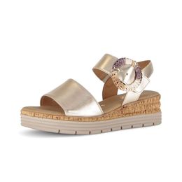 Plateausandaletten Gabor "Plateau Sandale", Damen, Gr. 41, gold 22571031, Schuhe
