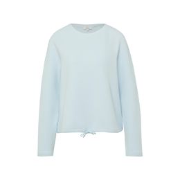 s.Oliver Damen Sweatersky blau, Gr. 40, unifarben, Sweatware, Obermaterial: 98% Baumwolle, 2% Elasthan, Sweatshirts, mit Bindeband am Saum