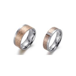Firetti Damen Trauring "Schmuck Geschenk "LIEBE" bicolor, ca. 6,0mm breit, ca. 8,0mm breit", 60, ohne Zirkonia, Edelstahl, 8mm, rosa, Edelstahl,