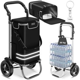 TecTake&reg; Einkaufstrolley, 3-in-1, Nutzung auch als Umh&auml;ngetasche und Sackkarre, 40 l, l&auml;ngenverstellbarer Gurt, neigbarer und gepolsterter Griff, inkl. K&uuml;hltasche und leichtg&auml;ngige Profilr&auml;der