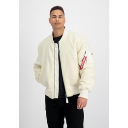 Herren Bomberjacke "MA-1 Teddy", wei&szlig;, Gr. XL, Alpha Industries, Obermaterial: 100% Polyester; Futter: 100% Polyester; F&uuml;llung: 100% Polyester, Jacken