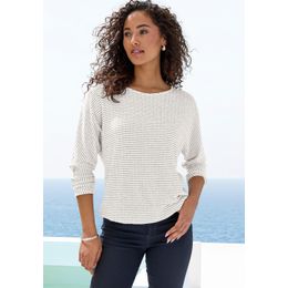Vivance Damen Langarmshirt "aus sommerlicher Strickqualit&auml;t", schwarz, Gr. 44, gemustert, Strick, Obermaterial: 68% Viskose (LENZING ECOVERO ), 30%
