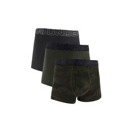 Boxershorts Under Armour "Boxershort UA PERFORMANCE COTTON - PRINT 3 INCH 3er Pack", Herren, Gr. XL, bunt (schwarz, dunkelgr&uuml;n), Obermaterial: 57% Baumwolle CO. 38% Polyester PES. 5% Elasthan EL., Unterhosen