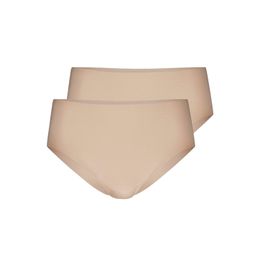 Calida Damen Slip "Slip Natural Skin Midi Slip 2P 2er Pack", Gr. 36, beige, Obermaterial: 83% Modal CMD. 17% Elasthan EL., Unterhosen
