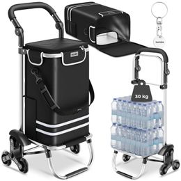 TecTake&reg; Einkaufstrolley, 3-in-1-Nutzung auch als Umh&auml;ngetasche und Sackkarre, 40 l, l&auml;ngenverstellbarer Gurt, neigbarer und gepolsterter Griff, inkl. K&uuml;hltasche und Treppensteiger-R&auml;der