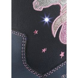 Tom Tailor Damen Winterstiefel "Blinkschuh", Gr. 31, blau, Lederimitat, Textil, Glitzer, Schuhe, Langschafttstiefel, Kinderstiefel mit blinkendem