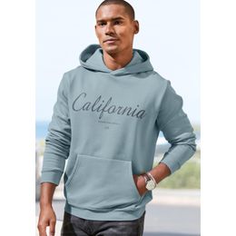 John Devin Damen Hoodieblau, Gr. M, angeraute Sweatware, Obermaterial: 60% Baumwolle, 40% Polyester, Sweatshirts, Sweatshirt mit coolem Druck,
