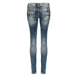 Cipo & Baxx CIPO & BAXX Damen 5-Pocket-Jeans "Jeans", blau, Basic, Gr. 31, unifarben, 98% Baumwolle, 2% Elasthan, Jeans, mit niedriger Taille in Straight Fit,