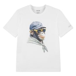 T-Shirt Hurley "THE BIZ SS TEE", Jungen, Gr. 128, barely bone, Obermaterial: 60% Baumwolle, 40% Polyester, Shirts T-Shirt, f&uuml;r Kinder und Jugendliche, sportlicher Stil