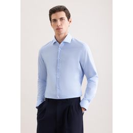 Seidensticker Herren Businesshemd "Schwarze Rose", blau, Gr. 39, unifarben, 100% Baumwolle, Hemden, Slim 1/1 Kentkragen Uni