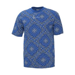 Karl Kani Herren T-Shirt "Karl Kani Herren KM232-042-3 KK Small Signature Paisley Tee"blau, schwarz, wei&szlig;, Gr. S, 100% Baumwolle, Shirts