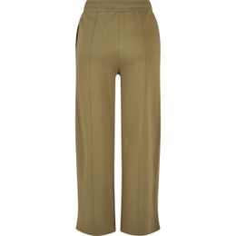Urban Classics Damen Stoffhose "Urban Classics Damen Ladies Straight Pin Tuck Sweat Pants"tiniolive, Gr. M, unifarben, 65% Baumwolle, 35% Polyester,