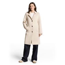 Tom Tailor Damen Kurzmantel, beige, Gr. XS, unifarben, Web, Obermaterial: 67% Polyester, 25% Viskose, 8% Elasthan, M&auml;ntel, mit Taschen