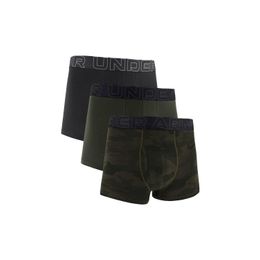 Boxershorts Under Armour "Boxershort UA PERFORMANCE COTTON - PRINT 3 INCH 3er Pack", Herren, Gr. L, bunt (schwarz, dunkelgr&uuml;n), Obermaterial: 57% Baumwolle CO. 38% Polyester PES. 5% Elasthan EL., Unterhosen