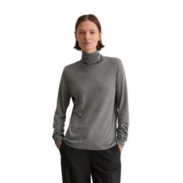 Marc O'Polo MARC O'POLO Damen Langarmshirt "aus TENCEL Lyocell"rocky grau melange, Basic, Gr. S, unifarben, Obermaterial: 100% Lyocell, Shirts