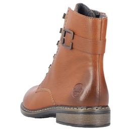 Rieker Damen Schn&uuml;rstiefelette, Gr. 36, braun, Lederimitat, used, Schuhe, Schn&uuml;rboots, Klassik-Boots, Blockabsatz, in Used-Optik