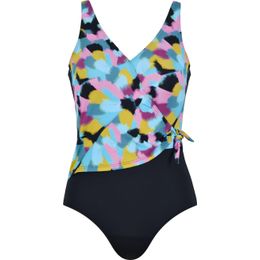 Badeanzug Naturana "Cool Cruising", Damen, Gr. 50, Cup E, bunt (schwarz multicolor), Elasthan, Polyamid, gemustert, mehrfarbig, unifarben, Badeanz&uuml;ge Badeanzug, integrierte Cups, figurbetonend, mit Muster, elastisch, bequem