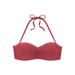 s.Oliver Damen B&uuml;gel-Bandeau-Bikini-Top "Aiko", rot, Gr. 34, unifarben, Microfaser, Microfaser, Polyamid, Bikini-Oberteile, mit H&auml;keloptik