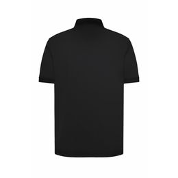 Bugatti Herren Poloshirt, schwarz, Gr. S, unifarben, 50% Baumwolle, 50% Polyester, Shirts, mit Brusttasche