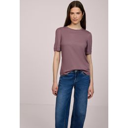 Damen Rundhalsshirt, lila, Gr. 44, STREET ONE STUDIO, unifarben, Web, 50% Modal, 50% Baumwolle, Shirts, mit Rundhalsausschnitt