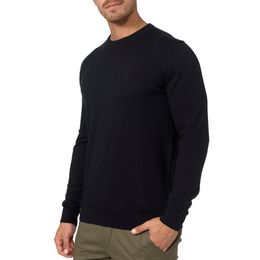 INDICODE Herren Rundhalspullover "Wildman", schwarz, Gr. M, unifarben, Strick, Obermaterial: 80% Baumwolle, 20% Polyamid, Pullover