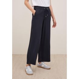 Cecil Damen Culotte, blau, Gr. XXL, unifarben, Stoff, 54% Lyocell, 46% Viskose, Hosen, High Waist