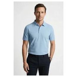Poloshirt OLYMP, Herren, Gr. M, bleu, Web, Obermaterial: 95% Leinen, 5% Elasthan, unifarben, regular fit h&uuml;ftbedeckend, Rundhals, abgesteppte Kante, Shirts, aus hochwertigem Leinen, unifarben