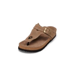 Marc O'Polo MARC O'POLO Damen Sandale "aus weichem Veloursleder", Gr. 41light pure sand, Obermaterial: 100% Leder, unifarben, Schuhe