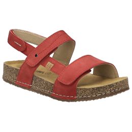 Sandale Josef Seibel "Hannah 02", Damen, Gr. 36, rot, Leder, Schuhe Sandale, mit ergonomischem Fu&szlig;bett