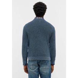 Mustang Herren Rundhalspullover "Style Elliot", blau, Gr. XL, unifarben, Strick, Obermaterial: 100% Baumwolle, Pullover