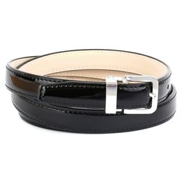 Anthoni Crown Damen Lederg&uuml;rtel, schwarz, festlich, Gr. 100, gl&auml;nzend, unifarben, Leder, G&uuml;rtel, Klassischer Lacklederg&uuml;rtel in 2 cm Breite