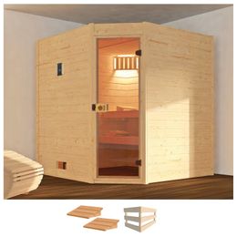 Sauna Weka "Valida", beige (natur), ohne Ofen, (ohne Ofen), Saunen, Sauna, ohne Ofen
