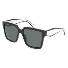 Prada PR24ZS | Damen-Sonnenbrille | Fassung: Vollrand, Quadratisch, Acetat, Schwarz | Glasfarbe: Grau
