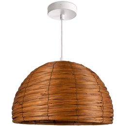 Paco Home Pendelleuchte "Gogo", wei&szlig;, 1, &Oslash; 36cm H: 25,5cm, Leuchten, Deckenlampe LED Wohnzimmer Und Schlafzimmer, Gras, Deko E27, Pendelleuchte