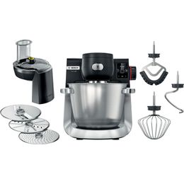 Bosch K&uuml;chenmaschine "Serie 6 MUMS6ZS13D, Automatikprogramme, integr.1g Waage, schwarz", schwarz (schwarz, edelstahl), B:32cm H:34cm T:38cm, K&uuml;chenmaschinen, Knethaken/R&uuml;hr-/Silikonbesen, K&uuml;chenmaschine